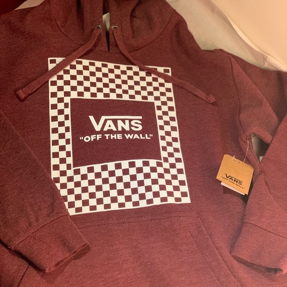 Vans | Sweaters | Vans Sweater Boxed Hoodie Maroon Menwomen | Poshmark